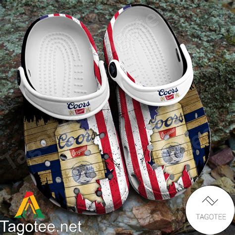 Usa Flag Pattern Busch Light Crocs Clogs Tagotee