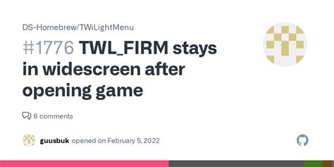 TWL FIRM Stays In Widescreen After Opening Game Issue DS Homebrew TWiLightMenu GitHub