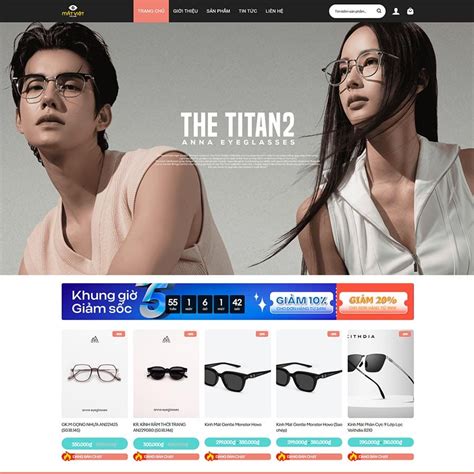 Mẫu website cửa hàng kính mắt SONQB Solutions