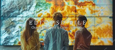 Premium Psd Scientists Stand In Front Of An Interactive Display With