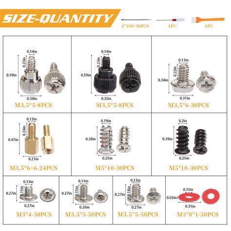 362pc Computer Screws Assortment Kit Motherboard Standoff Risers