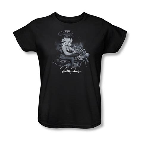 Betty Boop Storm Rider Womens T Shirt In Black