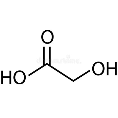 Glycolic Acid Molecule Skeletal Formula Sign Chemical Structure Of