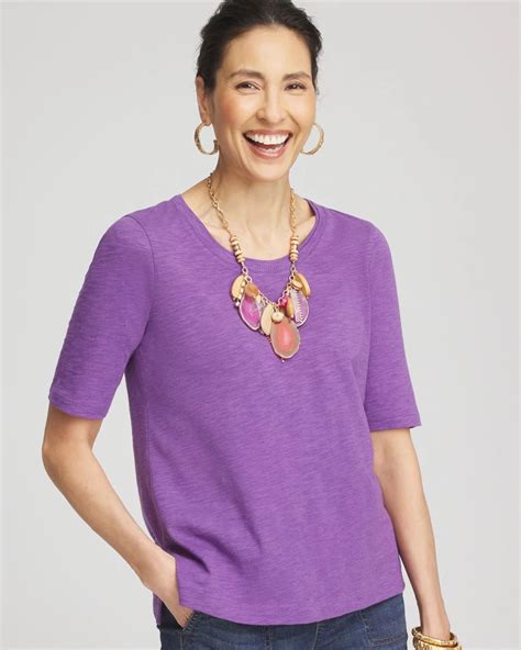 Slub Elbow Sleeve Tee Chicos