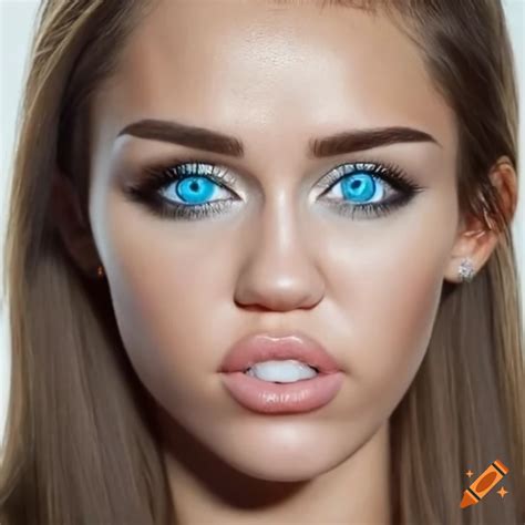 High Resolution Image Of A Beautiful Woman With Tan Skin And Blue Eyes