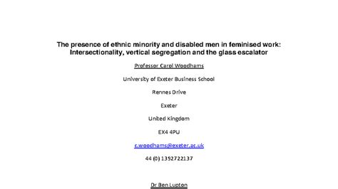 The Intersectionality Of Ethnicity And Disability In Feminised Work