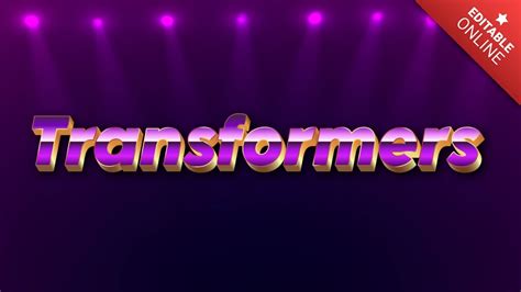 Transformers Jackpot Text Effect Generator