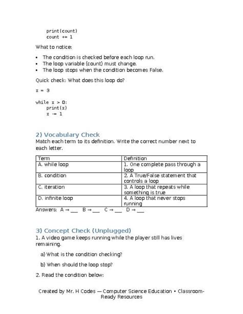 Csp Python — Lesson 52 While Loops Tracing Infinite Loops Debugging