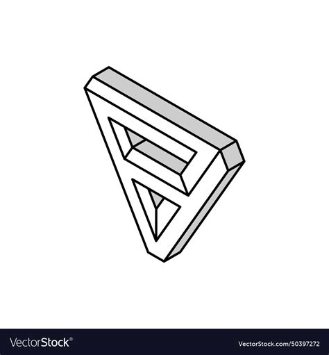 Triangle Impossible Geometric Shape Isometric Icon