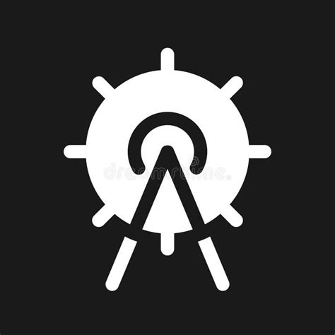 Amusement Park Location Dark Mode Glyph Ui Icon Stock Vector