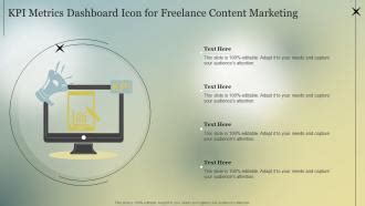 KPI Metrics Dashboard Icon For Freelance Content Marketing PPT PowerPoint