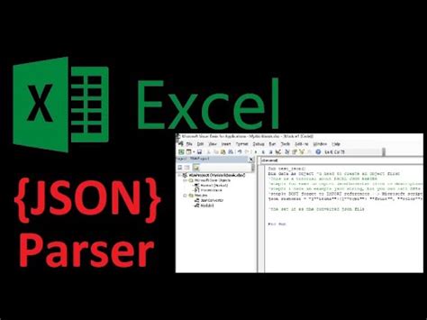How To Parse Json In Excel Jsonconverter Excel Excel Vba Json Parser Youtube