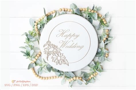 Circle Monogram Frame Svg Circle Frame Svg Sunflower Svg Floral