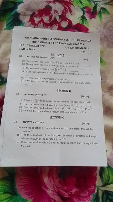 Section C Q3 Answer Any Two [ [4 Times 2 8] ] Filo