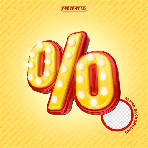 Premium Psd Percent 3d Render