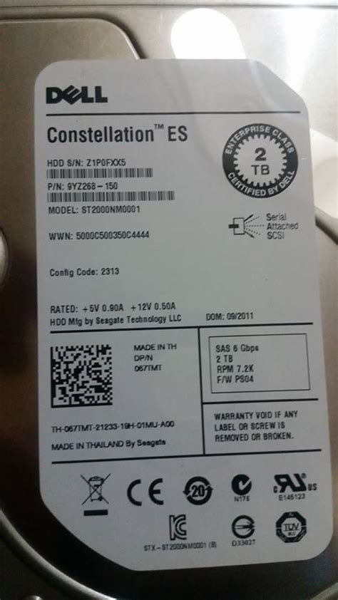 Sas ვინჩესტერი Dell St2000nm001 2ტბ სერვერისთვის თბილისის ფორუმი