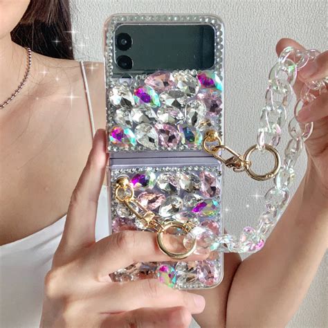 스트랩세트 크리스탈 투명 스트랩케이스 제트플립 Z플립3 4 휴대폰케이스 에이블리