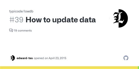 How To Update Data Issue 39 Typicode Lowdb GitHub