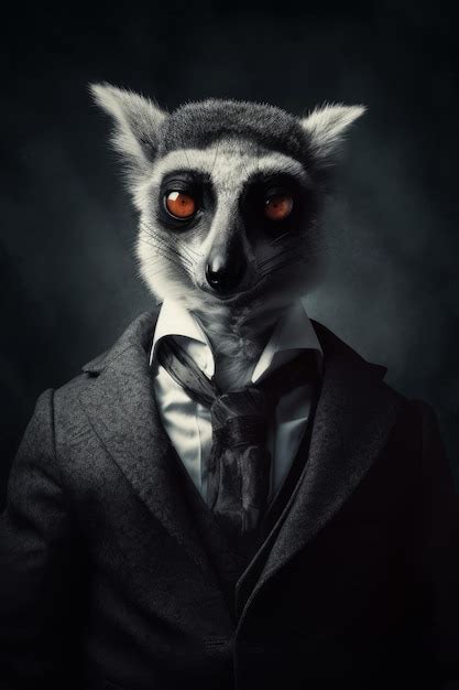 Premium Ai Image A Picture Of A Lemur Wearing A Suit And A Tie