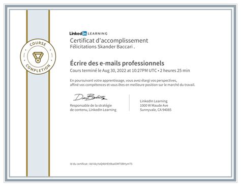 Skander Baccari On Linkedin Certificate Of Completion