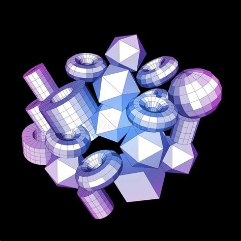 Group From Geometric Geometric 3d Primitives I On White Background