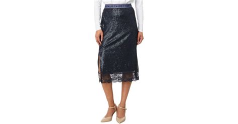 Lucky Brand Sequin Lace Midi Skirt In Blue Lyst