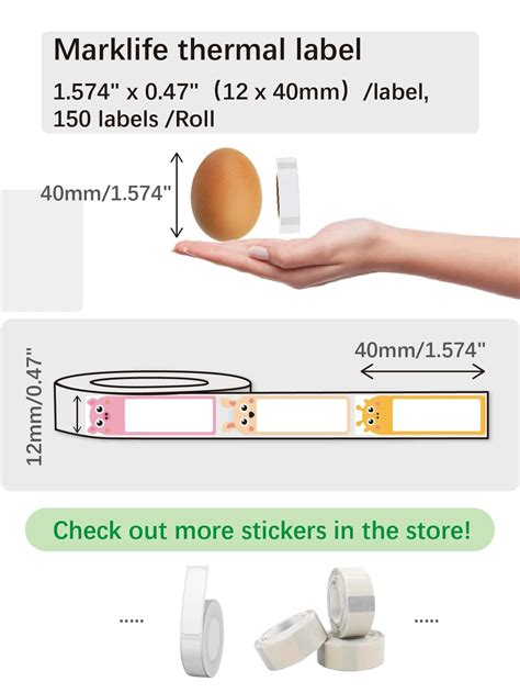 Marklife Thermal Label Maker Paper 1240mmwaterproof Colorful