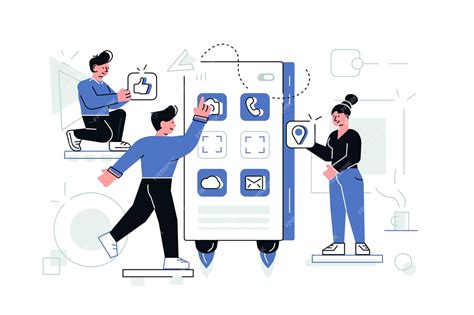 Premium Vector Designers Creating Internet Application Vector