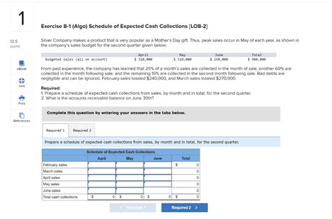 Solved Exercise 8 1 Algo Schedule Of Expected Cash