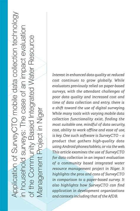 Pdf Application Of Surveycto Mobile Data Collection Technology In
