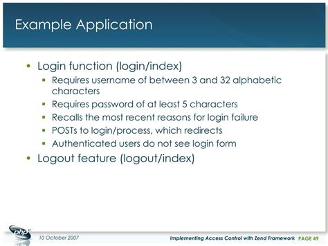 Ppt Implementing Access Control With Zend Framework Powerpoint