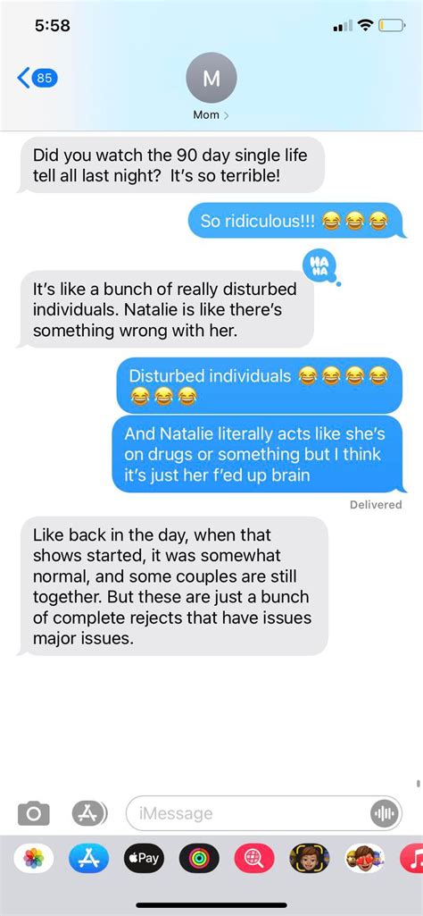 My Mom Providing Her Thoughts On The Tell All Is Sending Me R