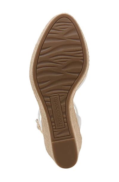Franco Sarto Paige Espadrille Platform Wedge Sandal In White Leather