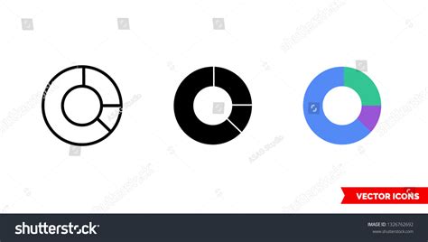 Doughnut Chart Icon Types Color Stock Vector Royalty Free Shutterstock
