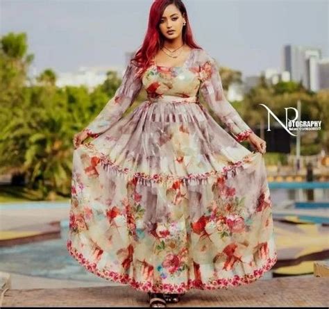Habesha Chiffon Eritrean Dress Traditional Outfits Chiffon Dress