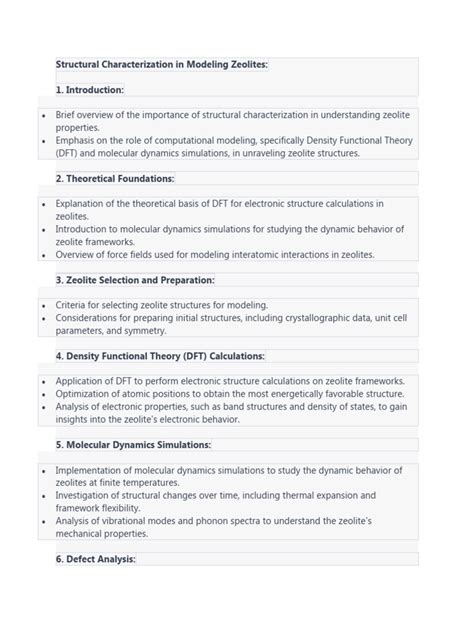 Structural Characterization In Modeling Zeolites Pdf Molecular Dynamics Density Functional