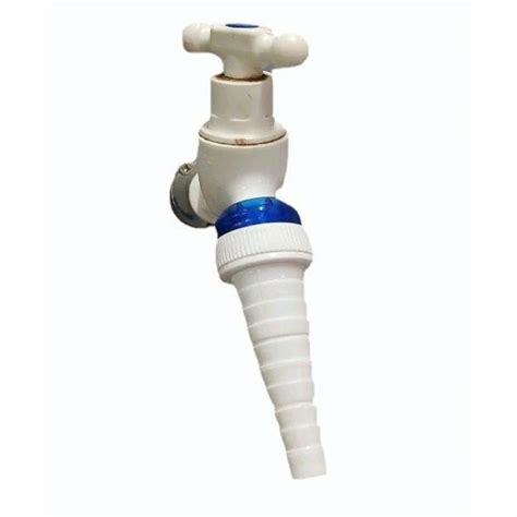 Polished White PVC Water Tap For Bathroom Fitting Size 5x2 Inch Lxw