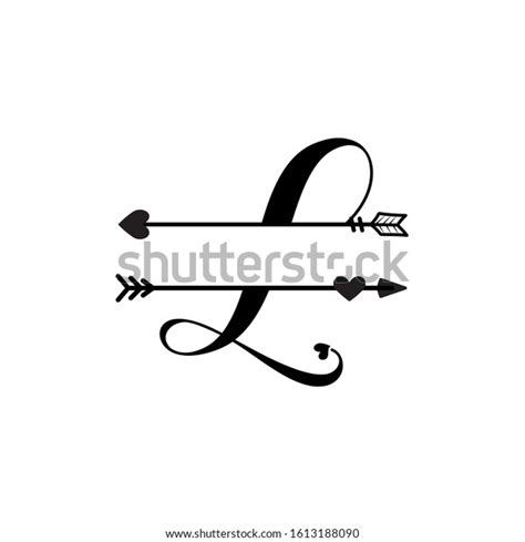 Initial L Love Monogram Split Letter Stock Vector Royalty Free 1613188090