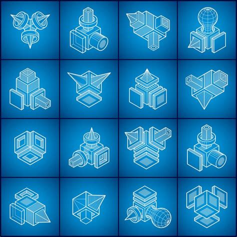 Premium Vector 3d Engineering Vectors Abstract Shapes Collection