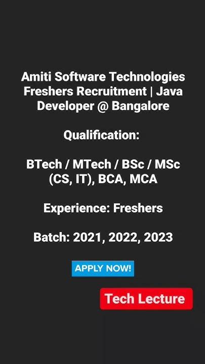 Amiti Software Technologies Batch 202120222023 Techlecture Job Offcampus