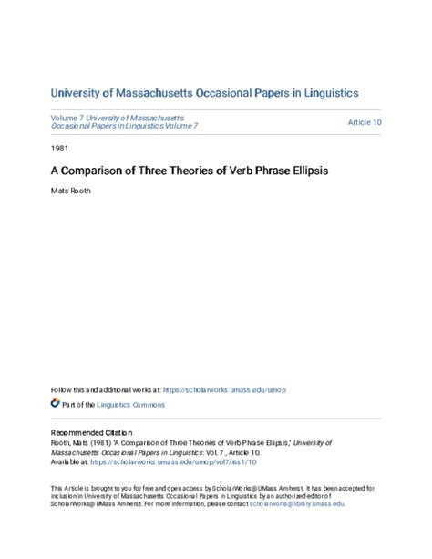 Pdf A Comparison Of Three Theories Of Verb Phrase Ellipsis