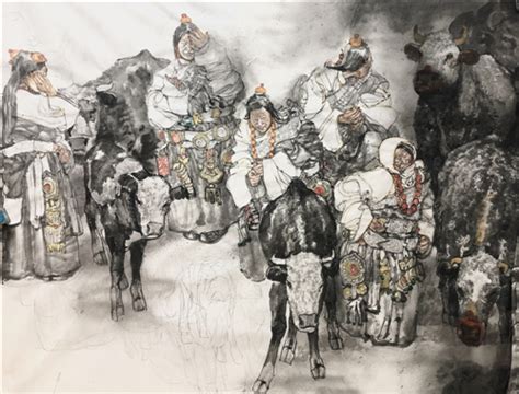 现代写意人物画名家 写实水墨人物画 山明写意人物画 第3页 大山谷图库