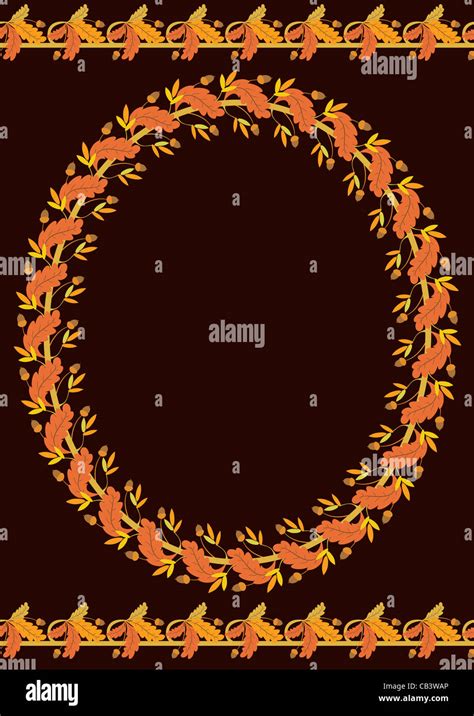 Frame And Seamless Borders With Leaves Of Oak Stock Photo Alamy