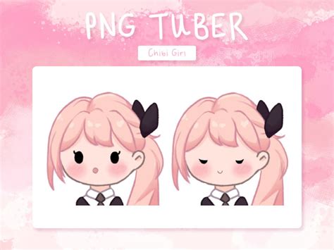 Premade Png Tuber Cute Pink Chibi Png Tuber Vtuber Live Streaming
