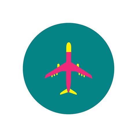 컬러 서클 여행 비행기 벡터에서 세련 된 아이콘 Ai Eps Uidownload
