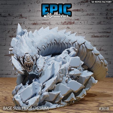 Frost Worm Chasing Pour La Faction Ice Age Madness De Epic Miniatures