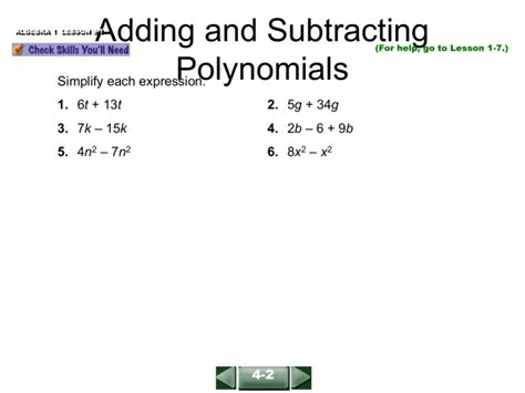 Adding And Subtracting Polynomials Worksheet