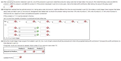 Solved Product 2 And 25 For Product 3 A Formulate A