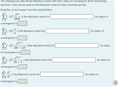 solved the following are well known maclaurin series with