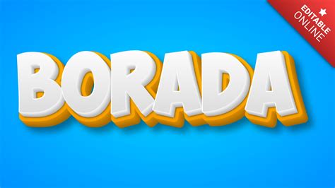 Borada Yellow White 3d Text Effect Generator